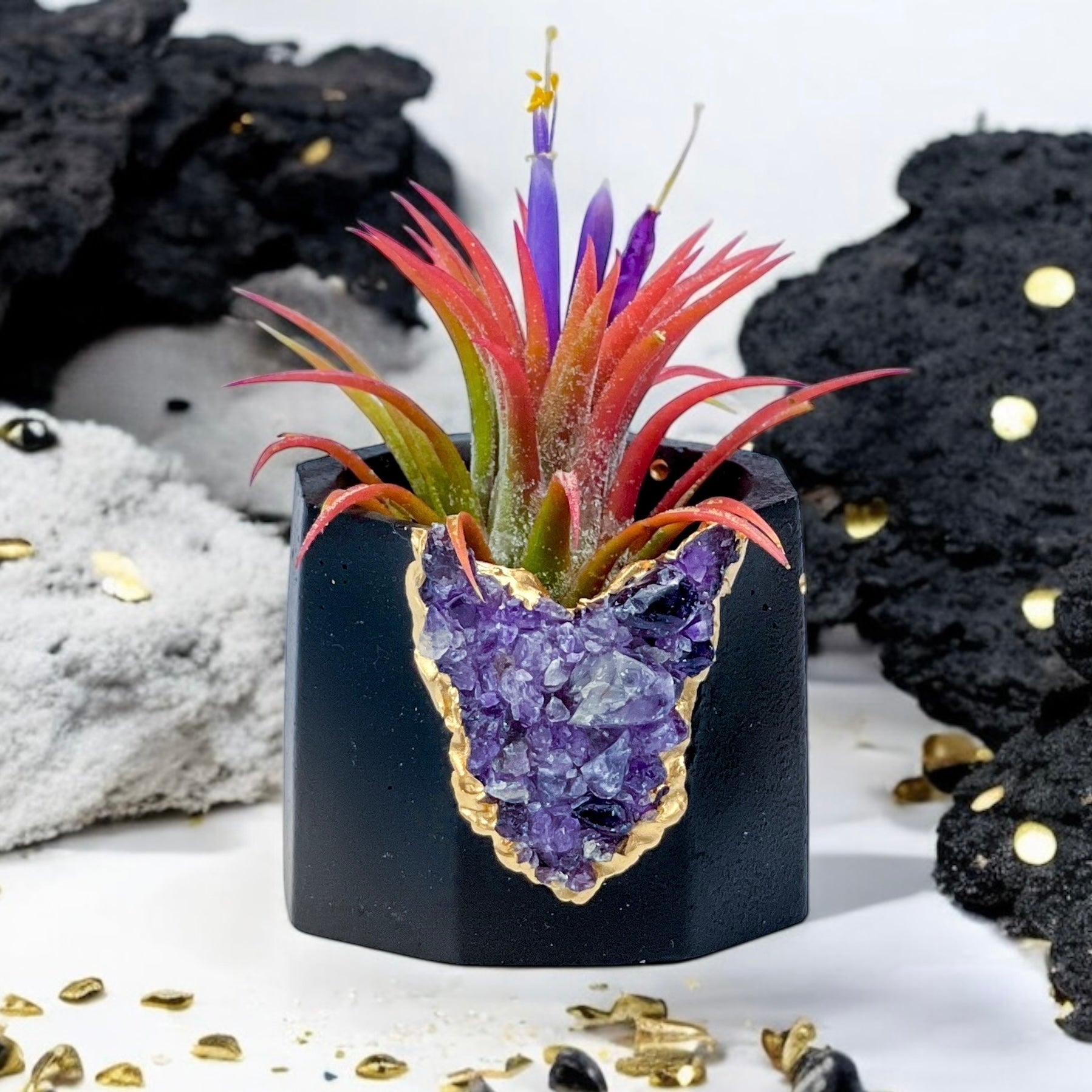 Black AMETHYST GEODE PLANTER | The American Gringo