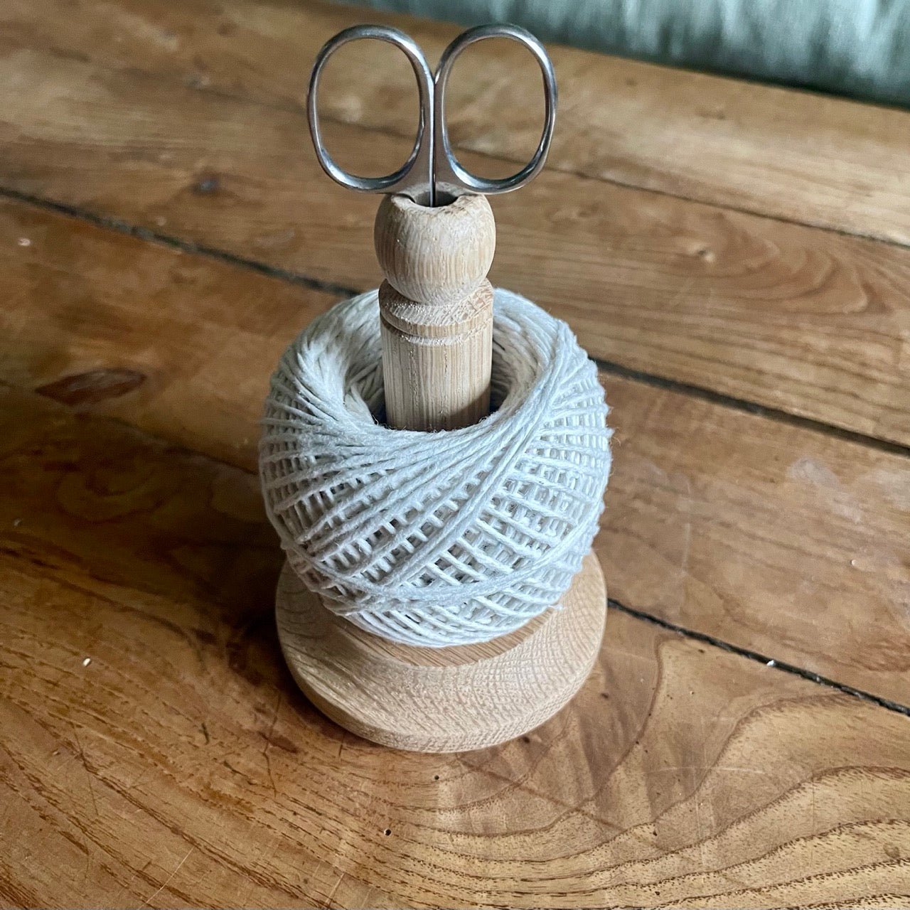 Oak String Tidy with Scissors and Twine | The American Gringo